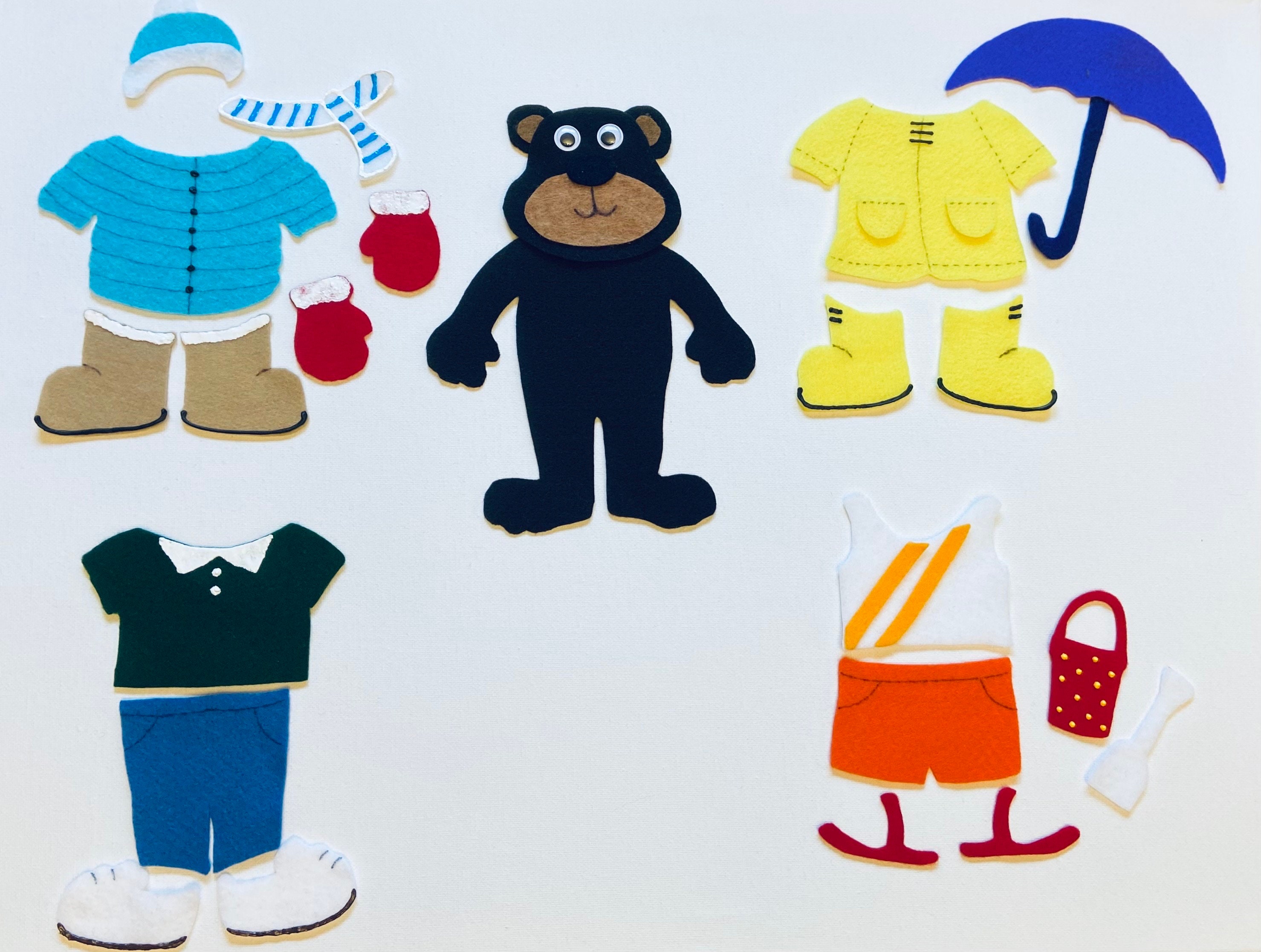 Weather Bear Felt Set// Teacher Resource// Felt Board Story //felt Set ...