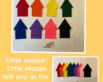 Little Mouse Hide and Seek Felt Set, Color, Numbers, Counting, Teacher ...