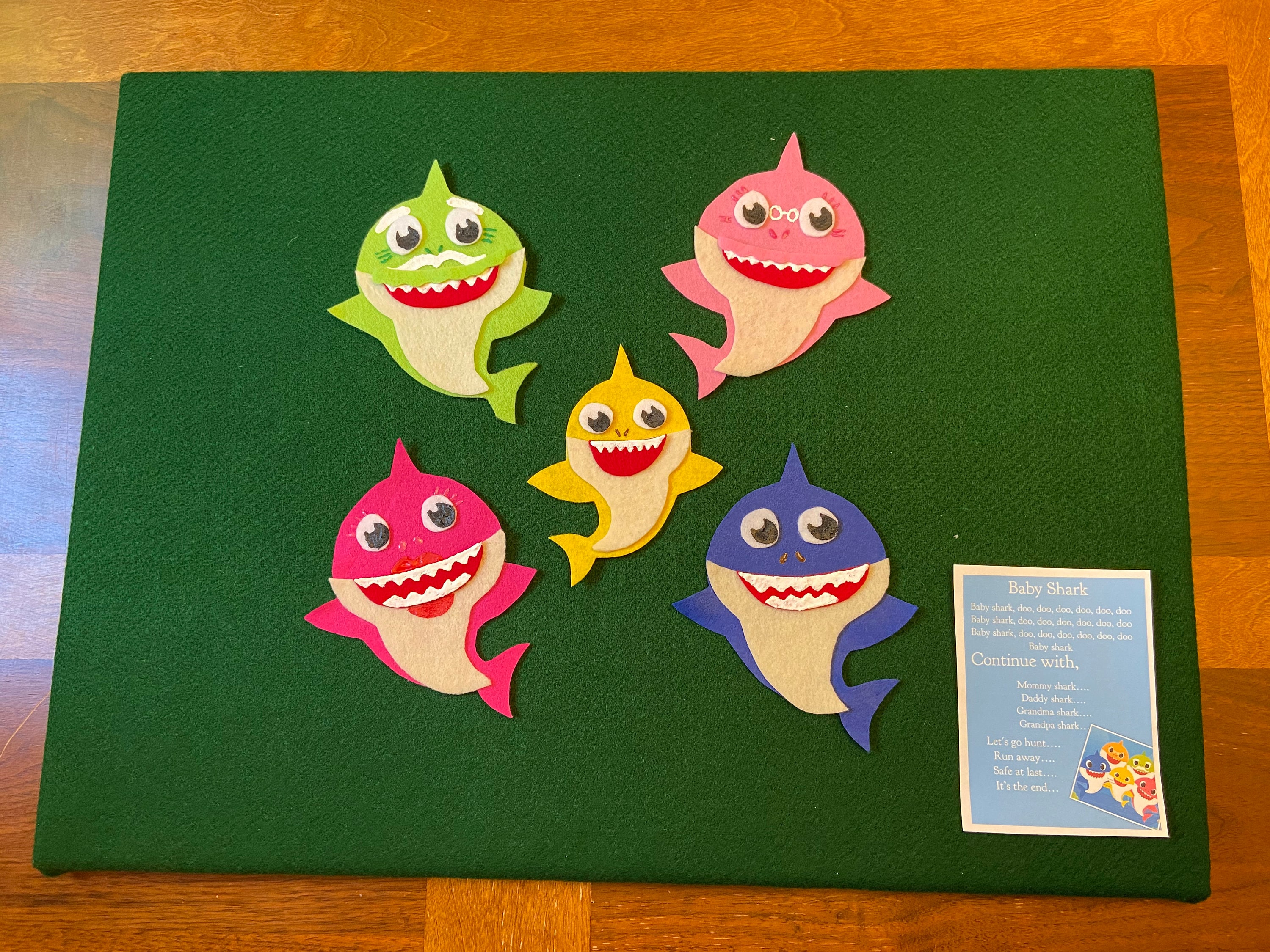 Baby Shark Felt Set //felt Board Story //felt Set // Circle | Etsy