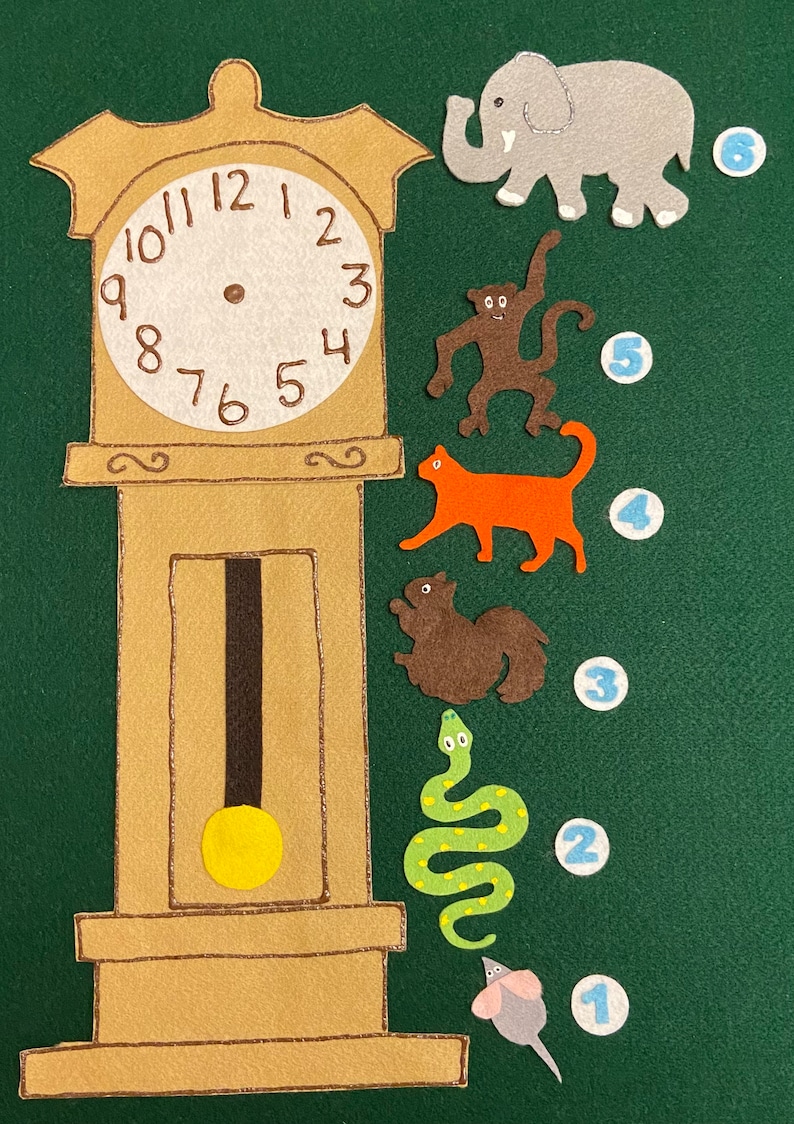 Hickory Dickory Dock Felt Set, Felt Board Story, Felt Set, Circle Time ...