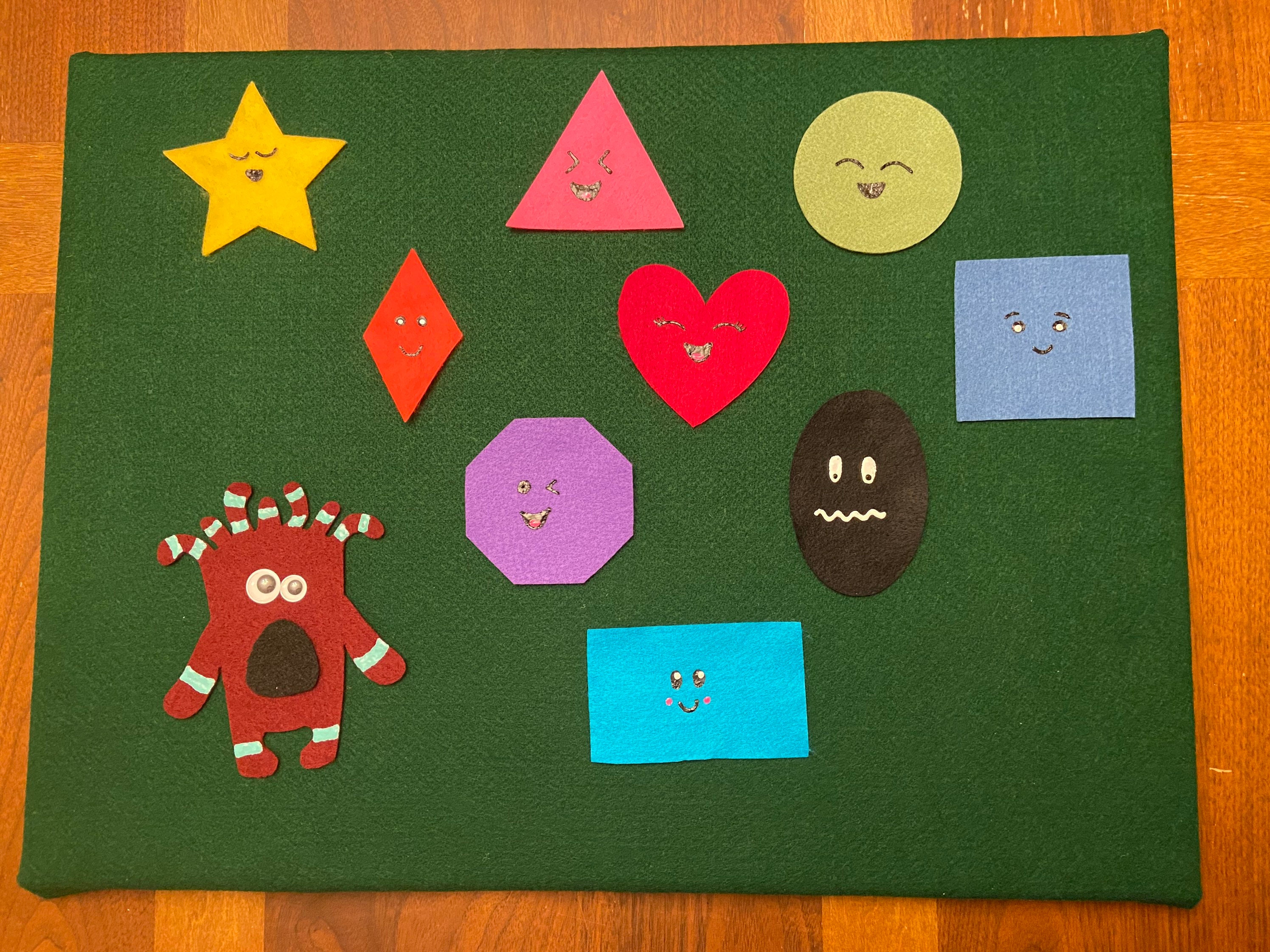Shape Monster Felt Set, Felt Story, Flannel Board Story, Teacher ...