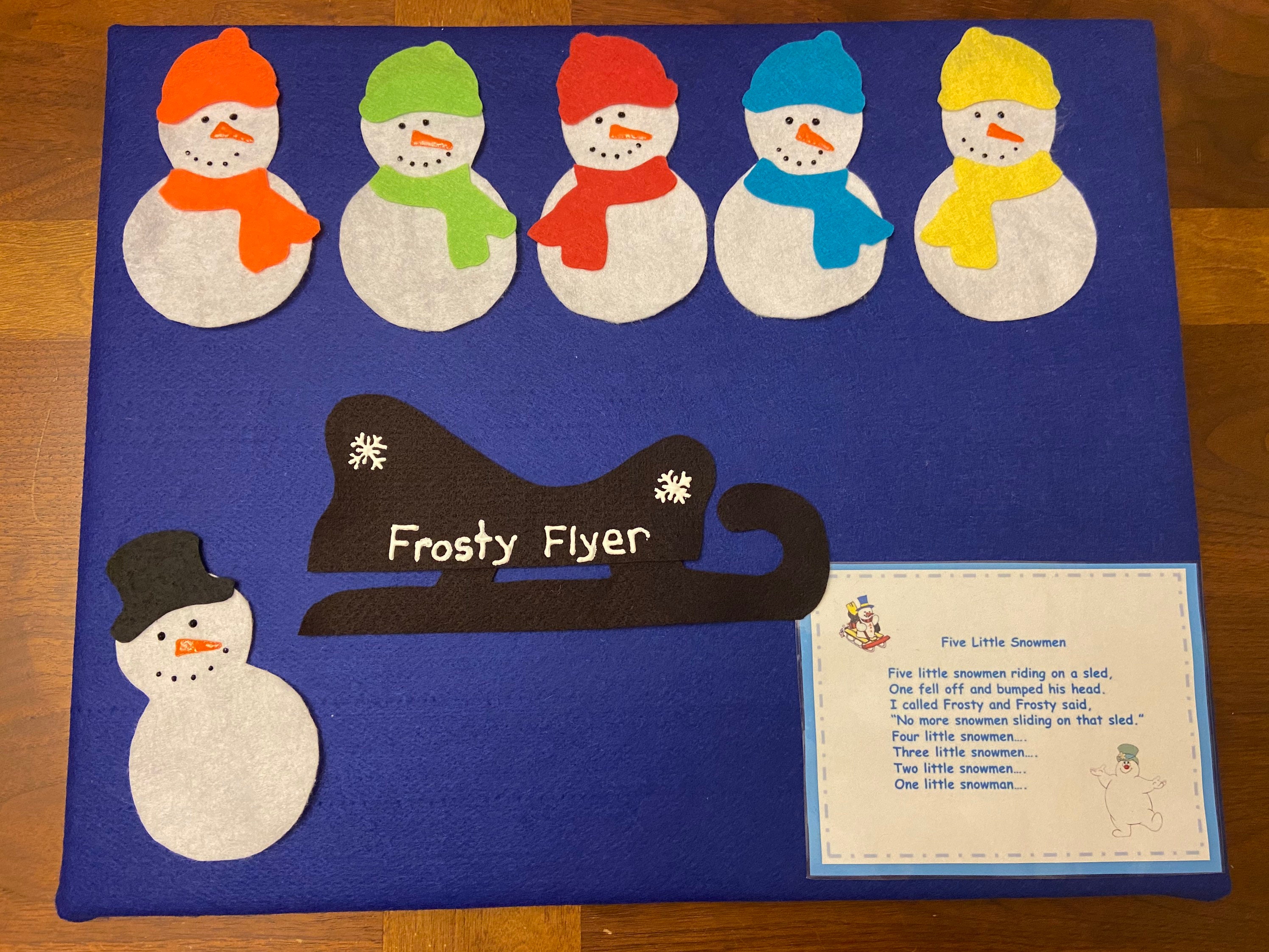 5 Little Snowmen, Felt Story, Flannel Board Story, Teacher Resource ...