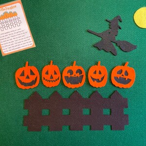 5 Little Pumpkins Sitting on a Gate Felt Rhyme //felt Board Story ...