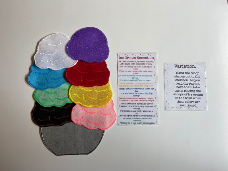 Ice Cream Sensation Felt Rhyme /circle Time/storytime Activity ...
