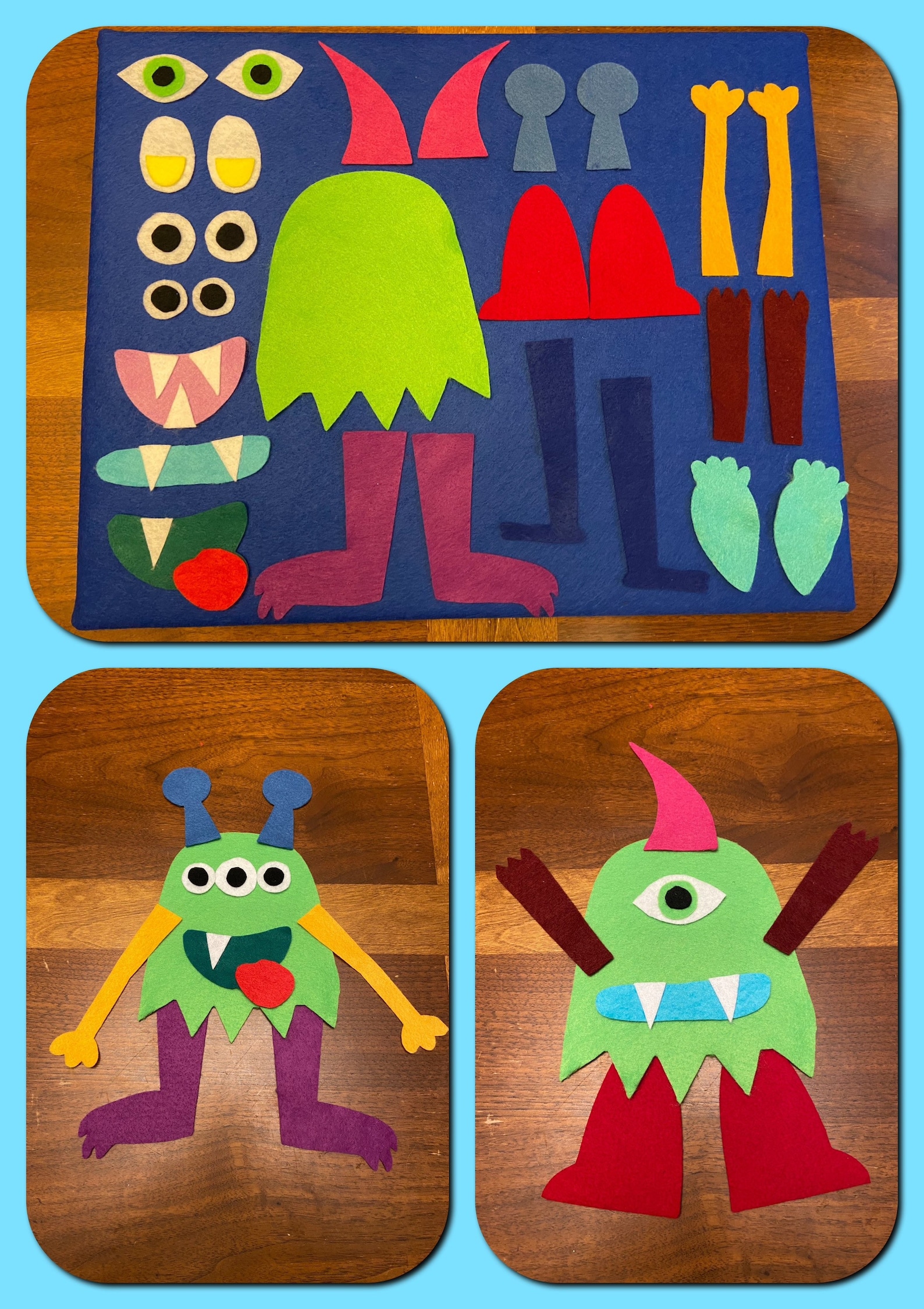 Make a Monster Felt Set/circle Time/storytime Activity/preschool ...