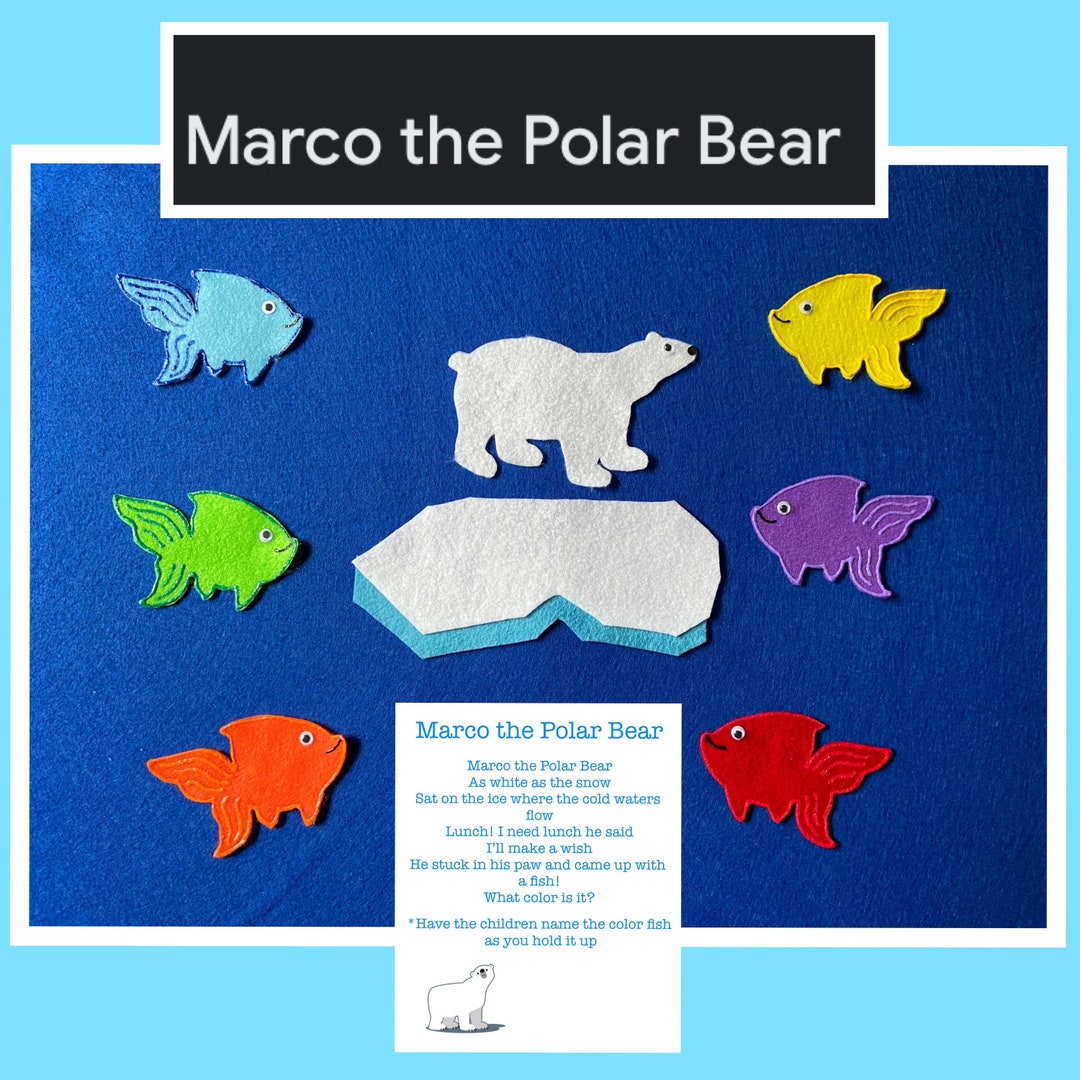 Marco the Polar Bear Felt Set/circle Time/storytime Activity/preschool ...