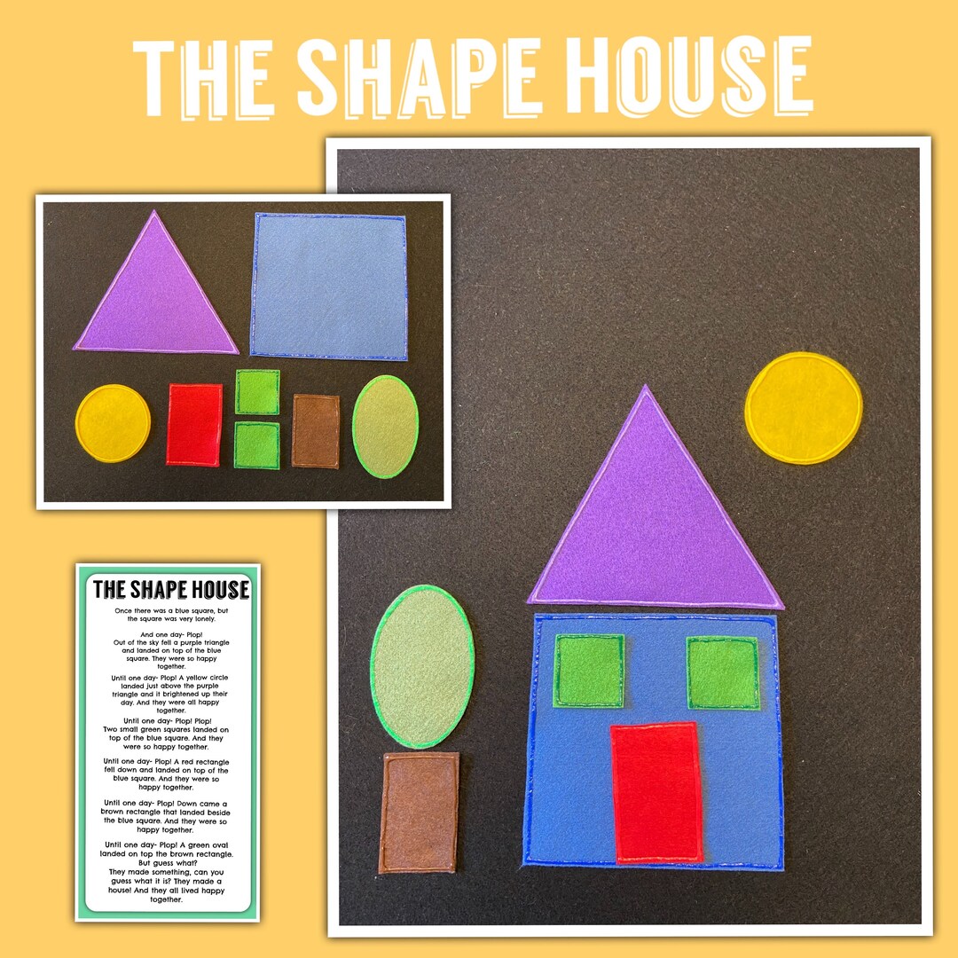 Shape House Felt Story, Felt Board Story, Felt Set, Circle Time ...