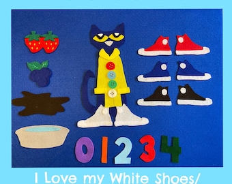 Pete the Cat I Love My White Shoes Felt Story Set - Etsy