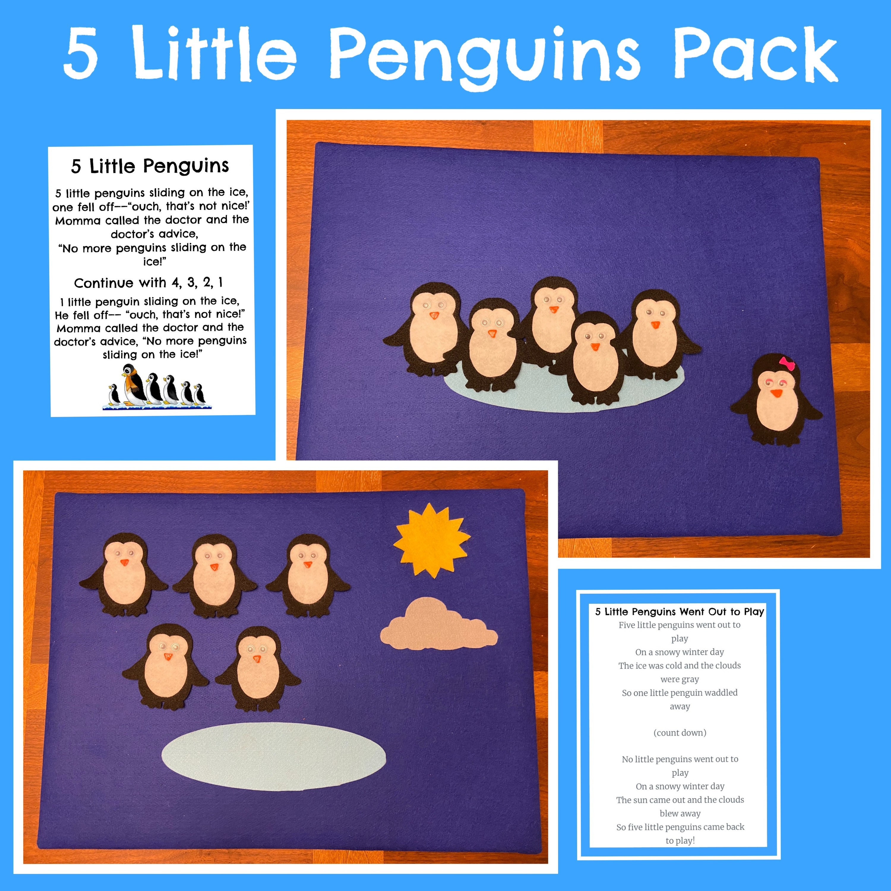 5 Little Penguins Bundle/circle Time/storytime Activity/preschool ...