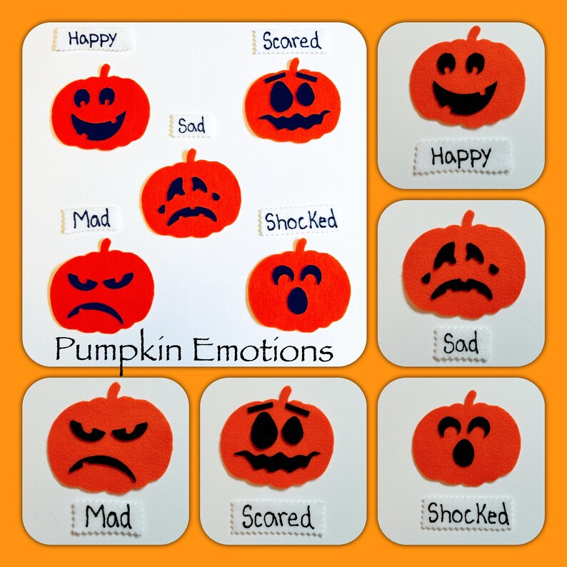 Pumpkin Emotion Felt Set - Etsy