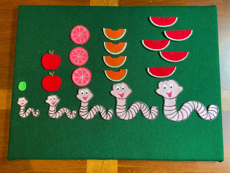 Herman the Worm Felt Set //felt Board Story //felt Set // Circle Time ...