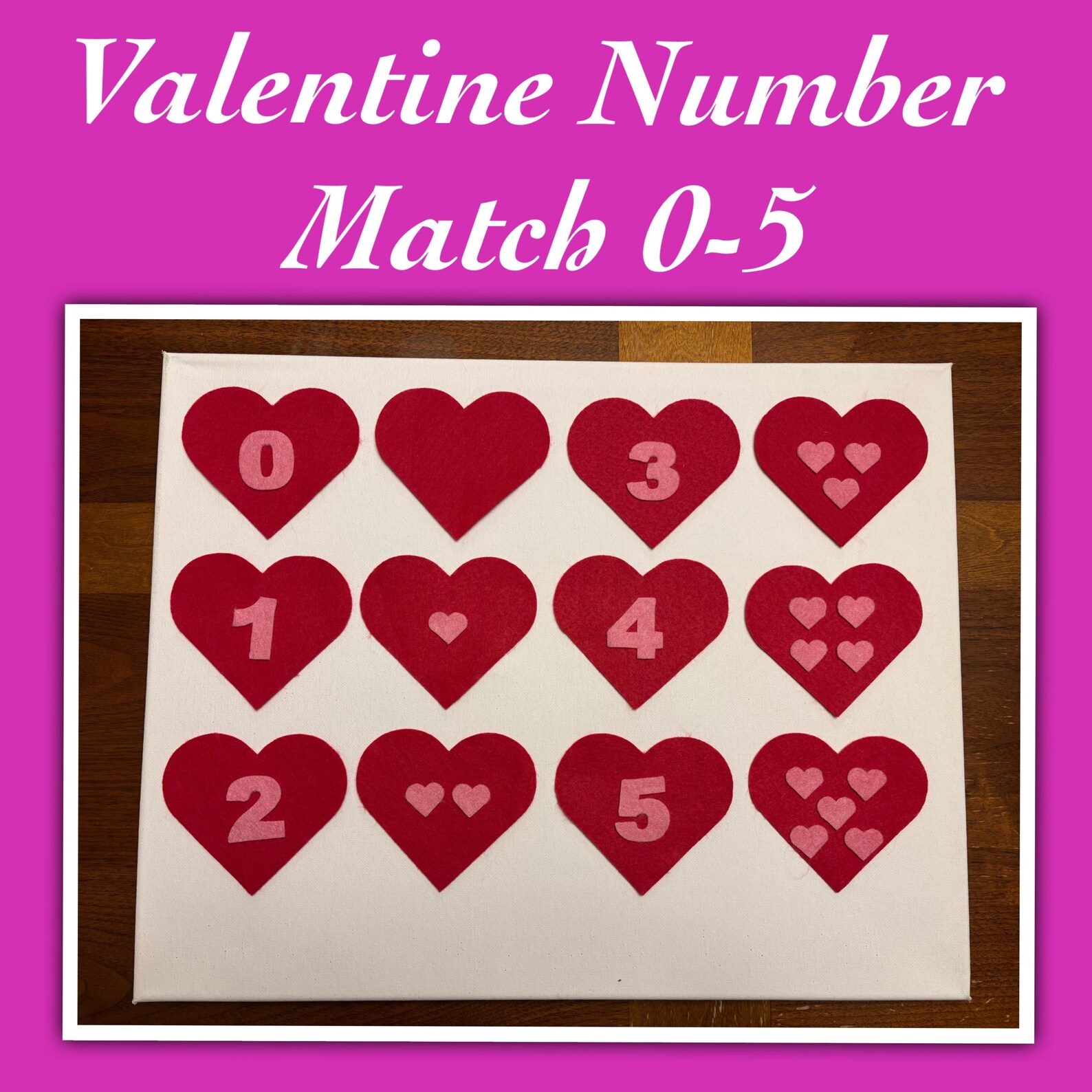 Valentine Hearts Number Match//teacher Resource //felt Board Story ...