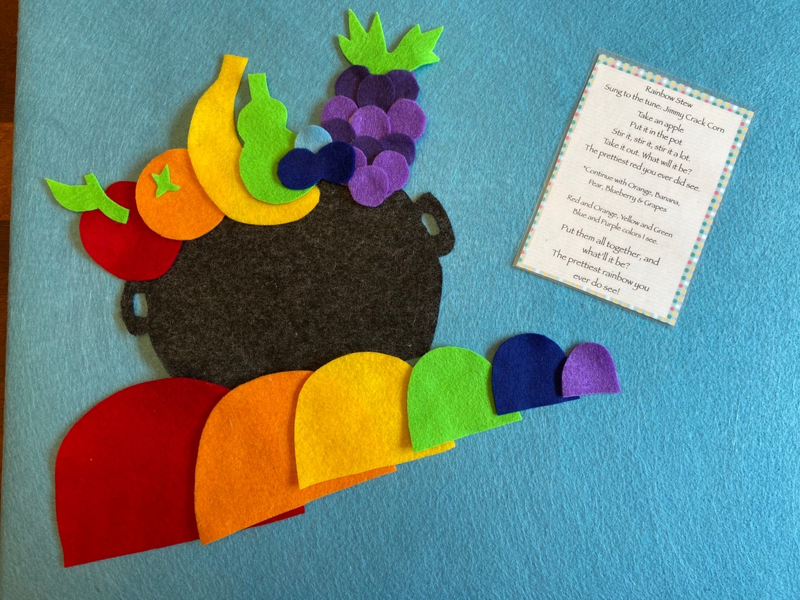 Rainbow Stew Felt Set // Board Story //felt Set // Circle Time ...