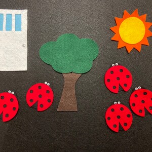 5 Little Ladybugs Felt Set //felt Board Story //felt Set // Circle Time ...