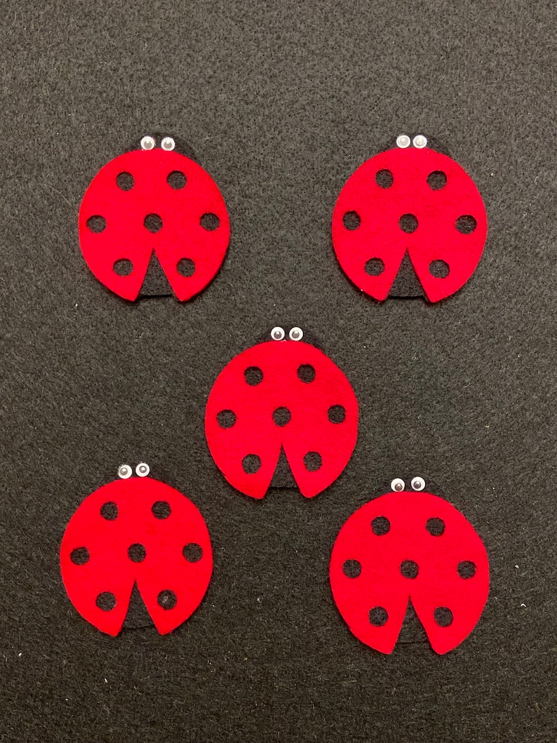 5 Little Ladybugs Felt Set //felt Board Story //felt Set // Circle Time ...
