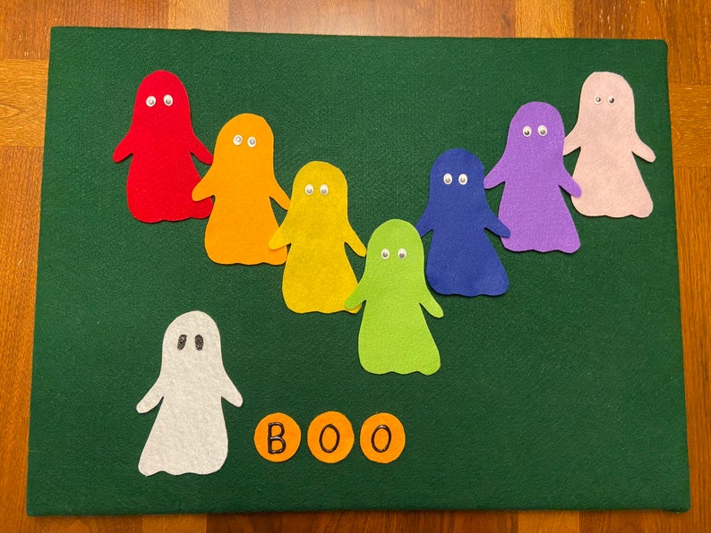 Hairy Scary Halloween Night- Ghost Felt Song //felt Board Story //felt ...