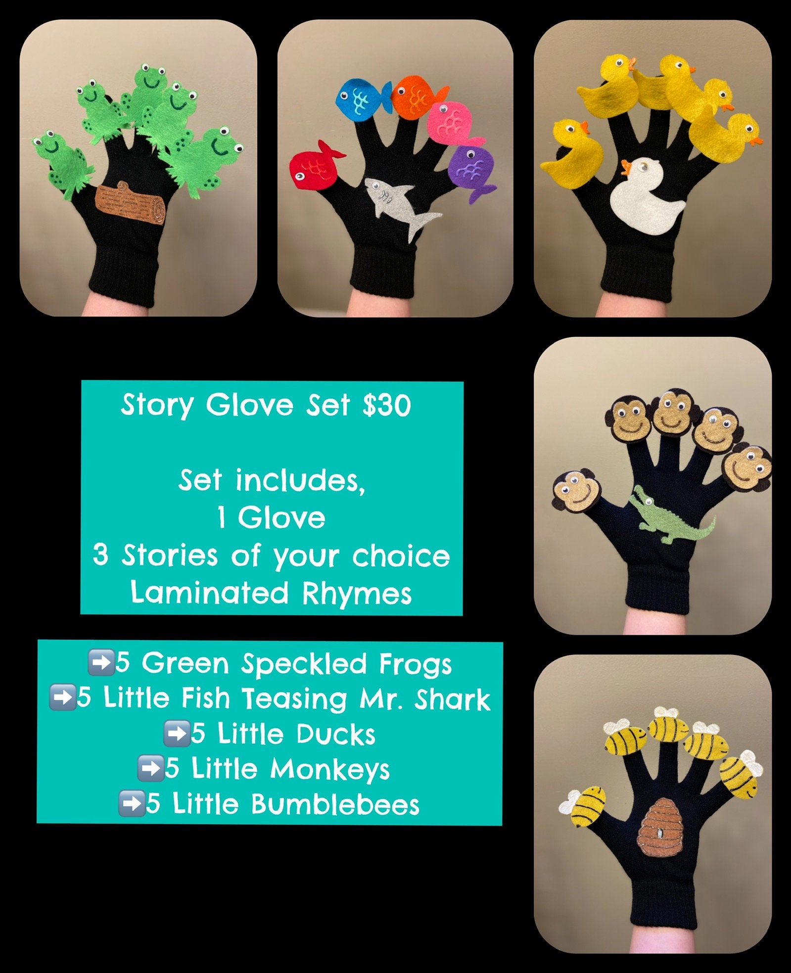 Story Glove Felt Set //felt Board Story //felt Set // Circle | Etsy Canada