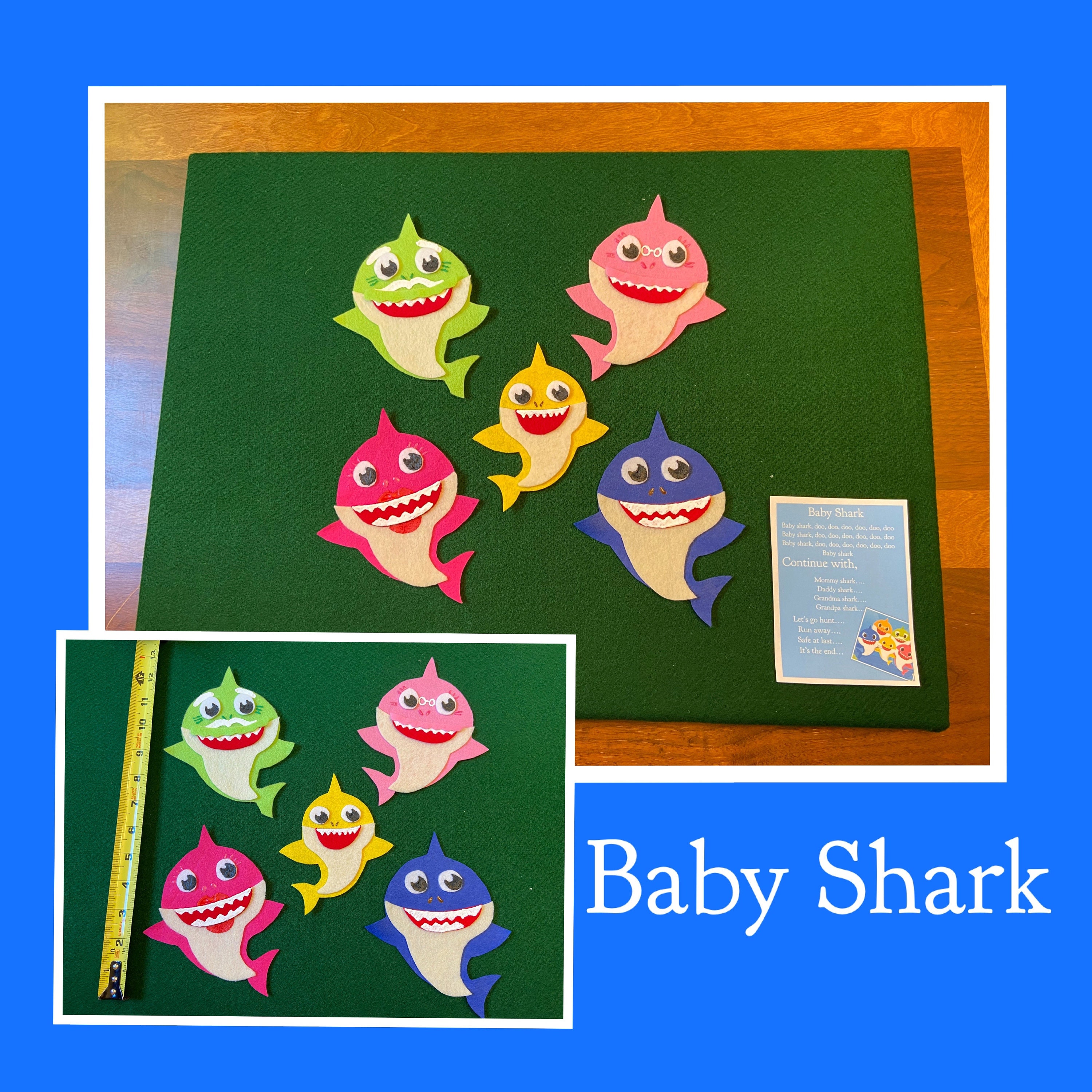 Baby Shark Felt Set //felt Board Story //felt Set // Circle | Etsy