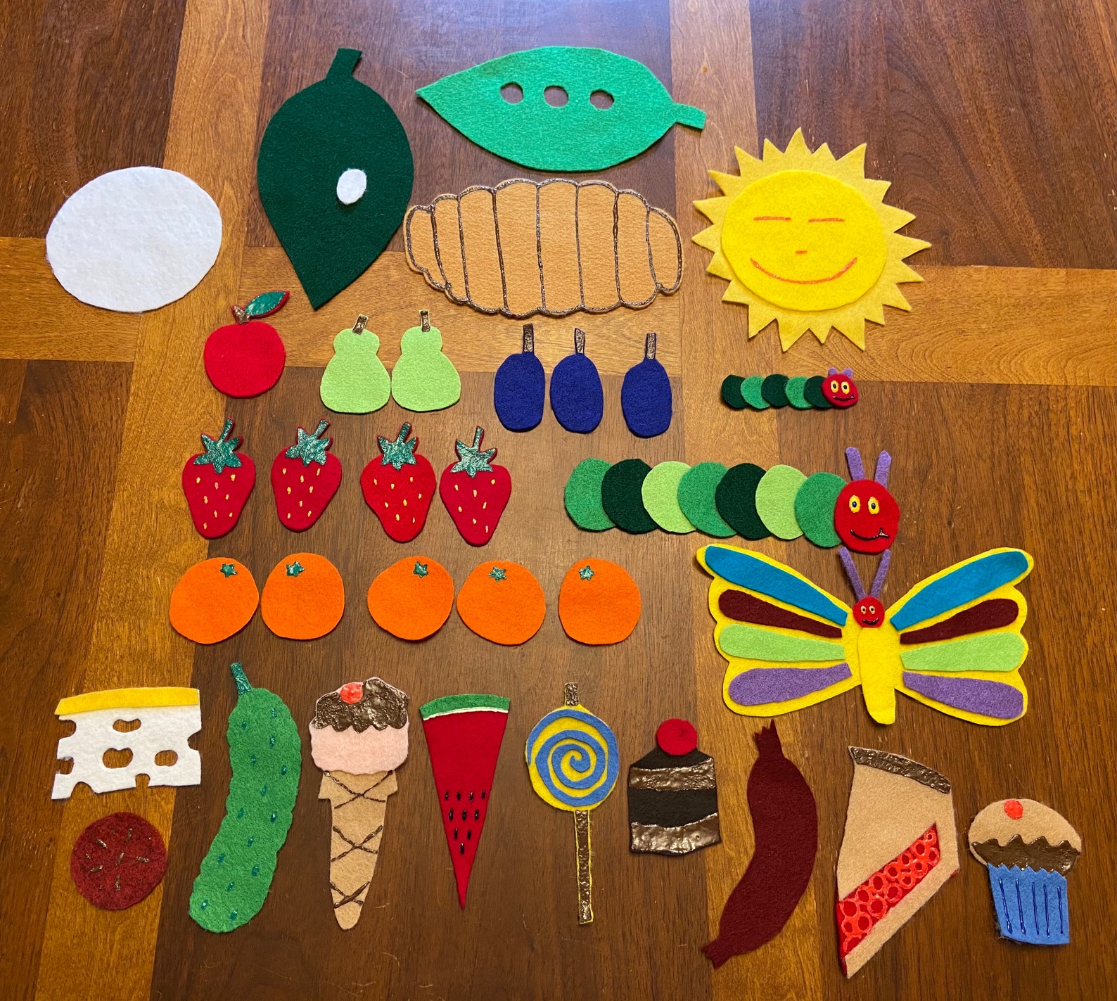 The Very Hungry Caterpillar Felt Story //felt Board Story - Etsy