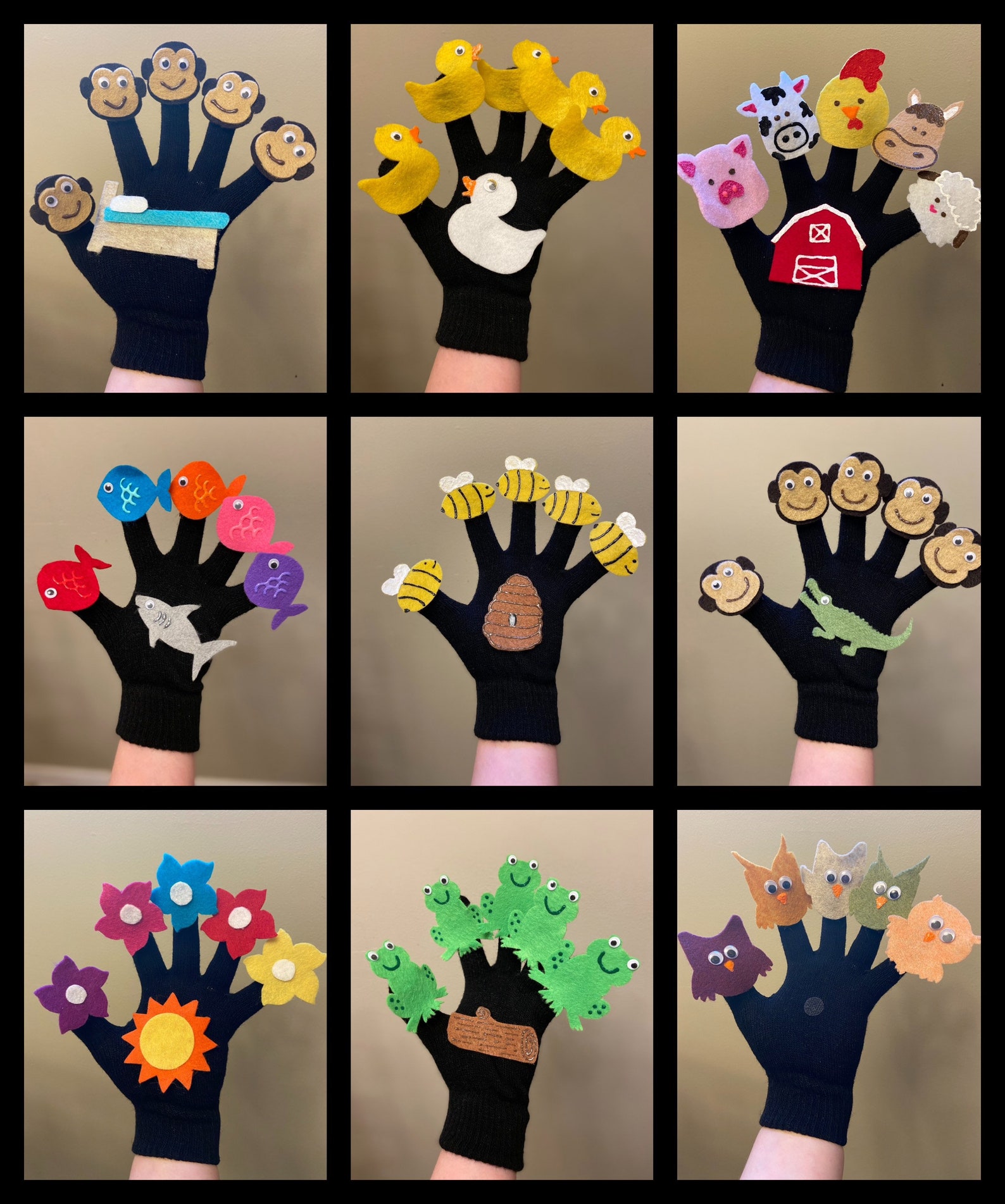 Story Glove Felt Set //felt Board Story //felt Set // Circle - Etsy