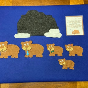 Hibernating Bear Family Felt Set/circle Time/storytime Activity ...