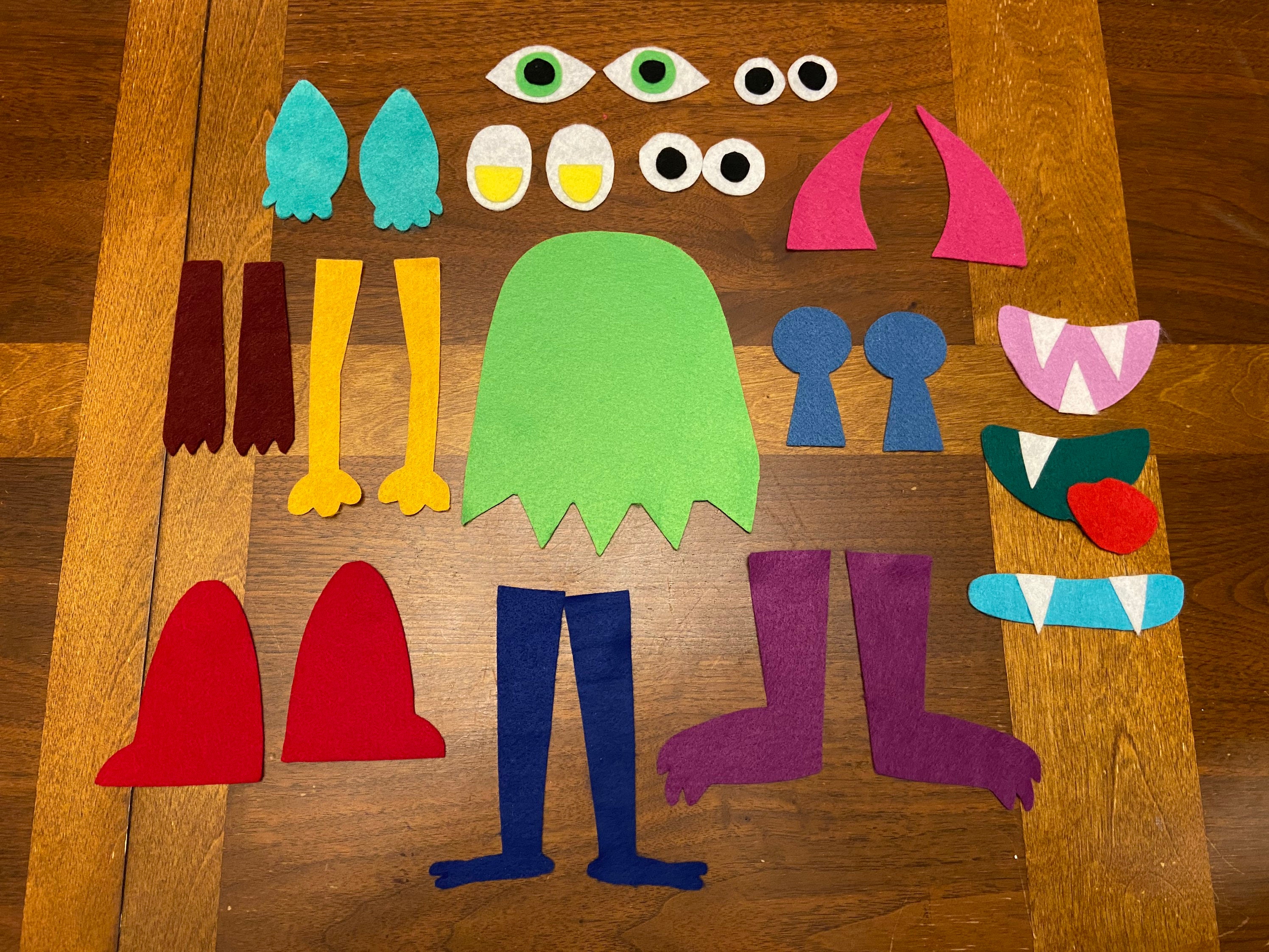 Make a Monster Felt Set/circle Time/storytime Activity/preschool ...