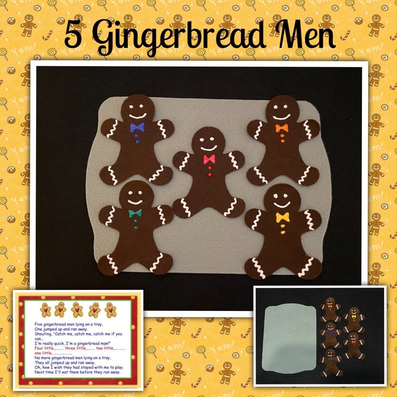 Christmas Story Time Felt Set 5 Gingerbread Men Felt Set, Education ...