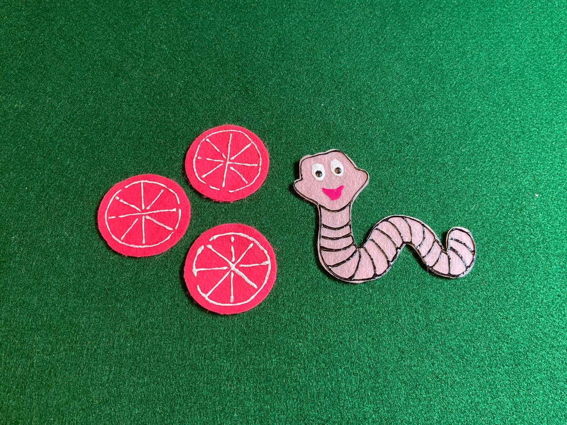 Herman the Worm Felt Set //felt Board Story //felt Set // Circle Time ...