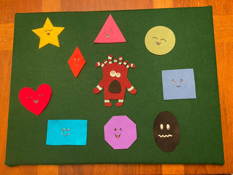 Shape Monster Felt Set, Felt Story, Flannel Board Story, Teacher ...
