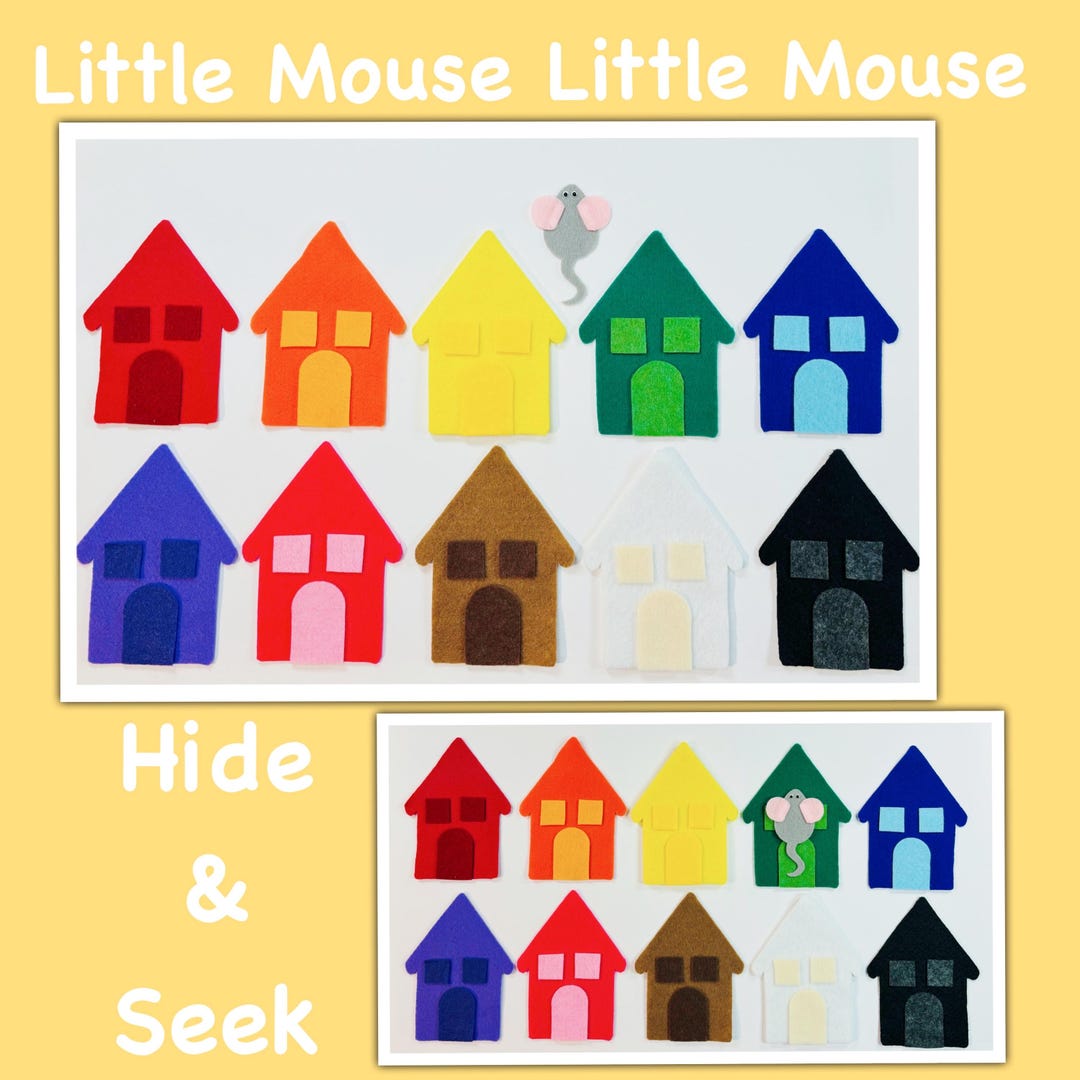 Little Mouse Hide and Seek Felt Set, Colors, Numbers, Counting, Teacher ...