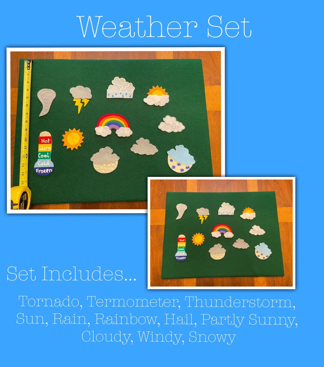 Weather Felt Set//felt Board Story //felt Set // Circle Time ...