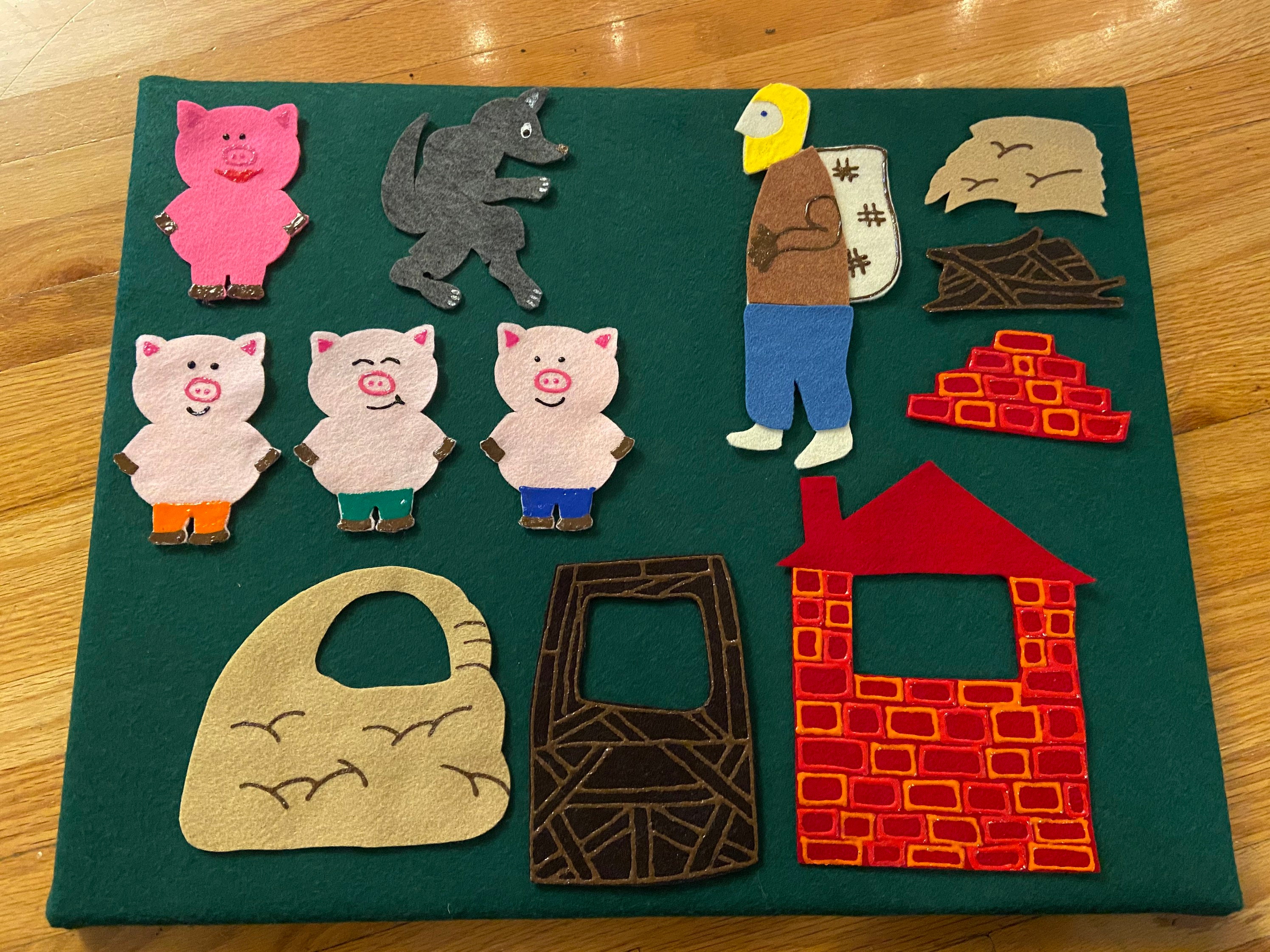 The 3 Little Pigs Felt Story //felt Board Story //felt Set // Circle ...