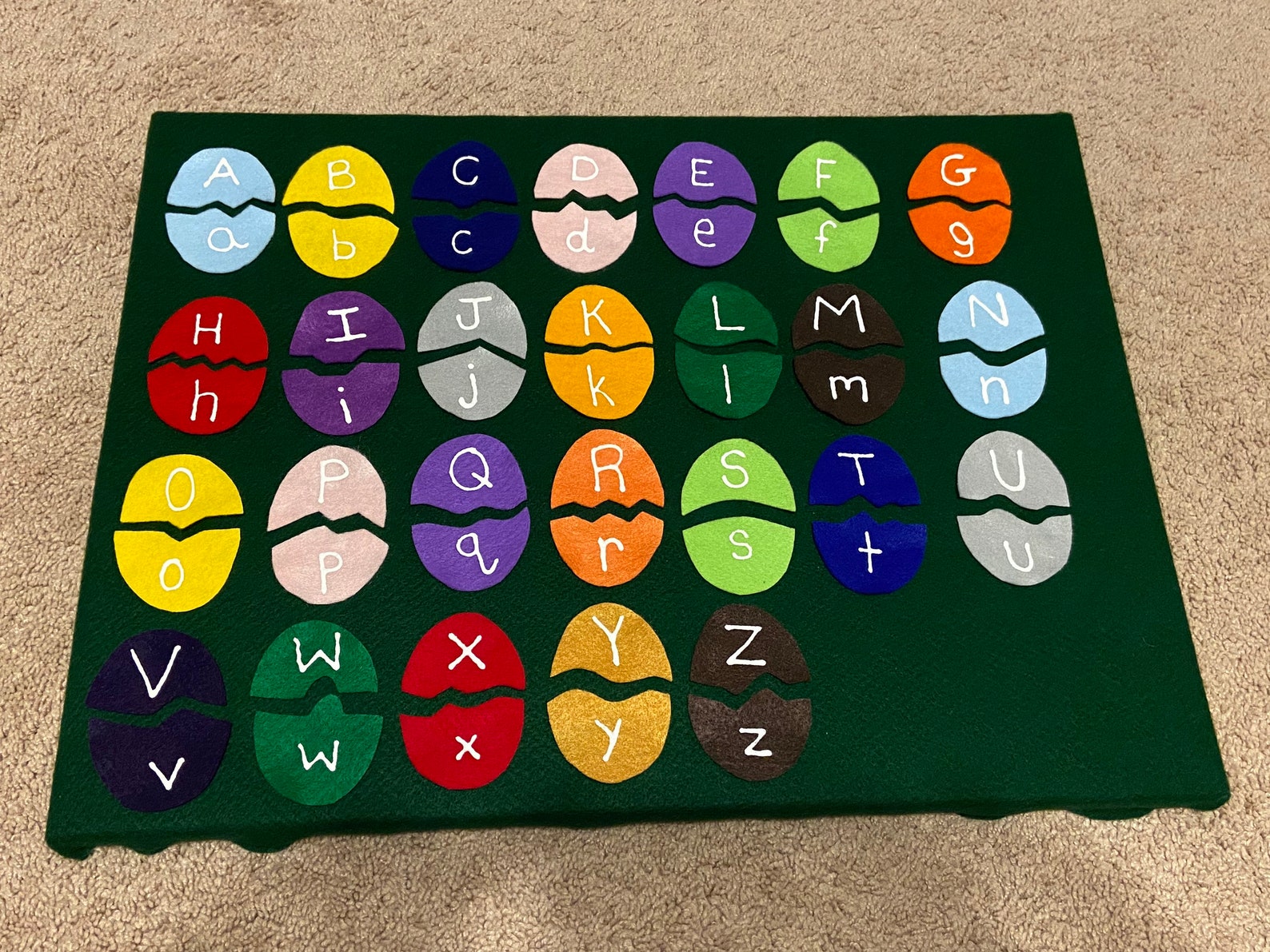 Uppercase and Lowercase Alphabet Egg Match Felt Set //felt Board Story ...