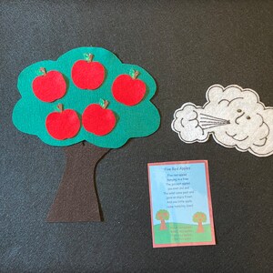 5 Red Apples//felt Board Story //felt Set // Circle Time // Preschool ...