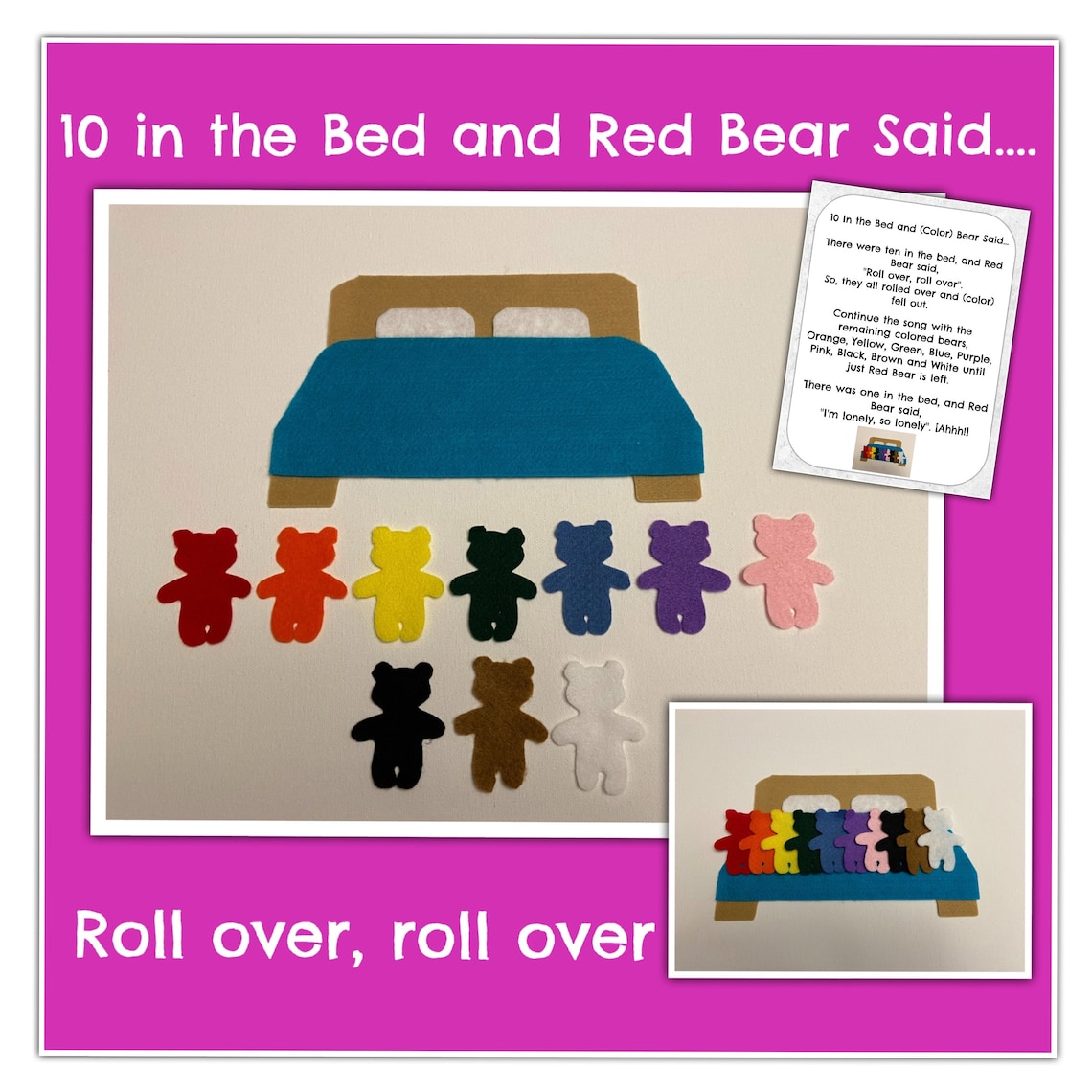 10 in the Bed Felt Set//felt Board Story //felt Set // Circle Time ...