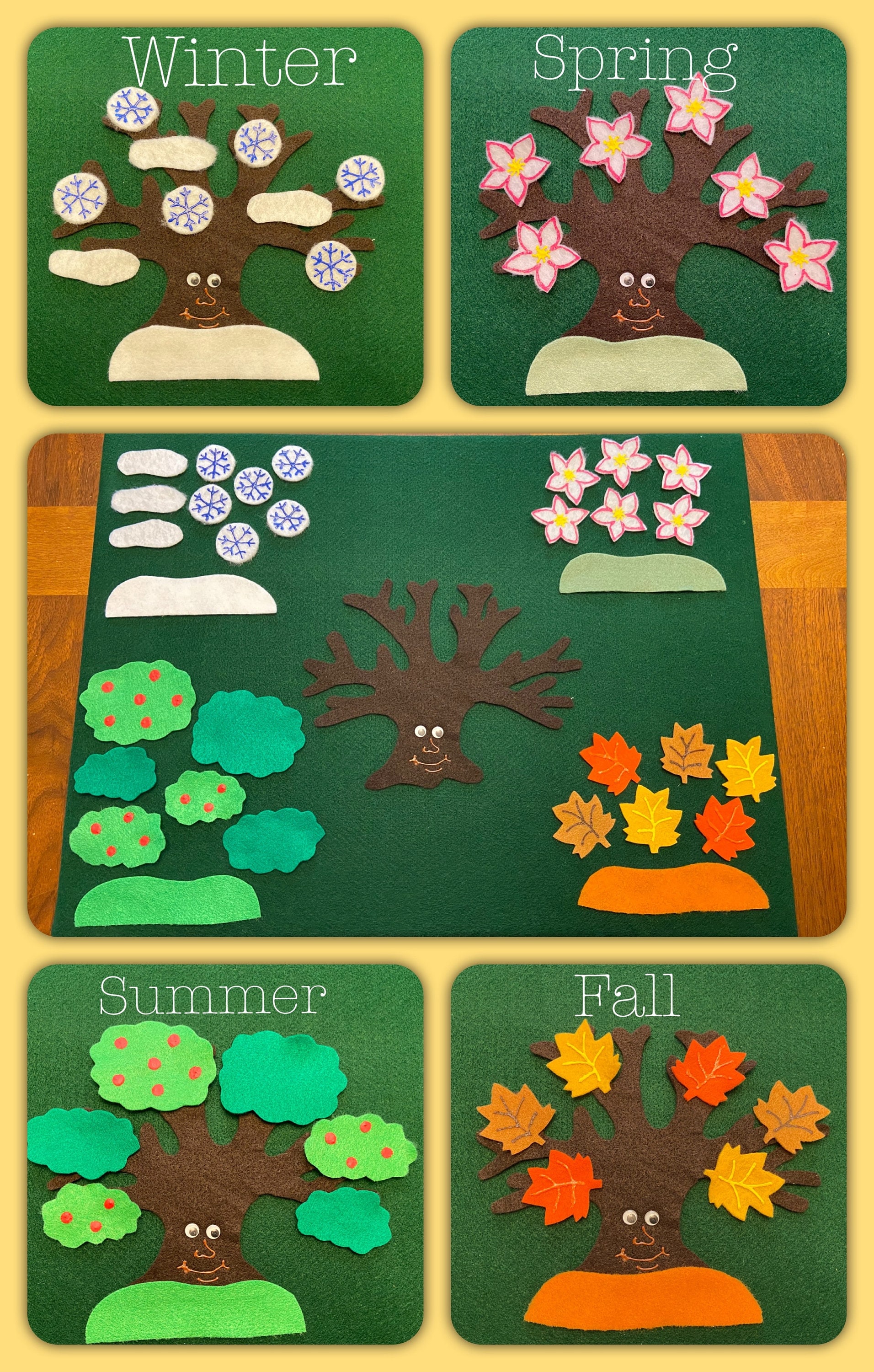 4 Seasons Felt Board Story Set, Teacher Resource, Learning Activity - Etsy