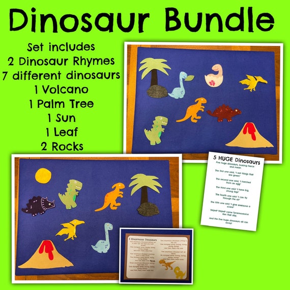 Dinosaur Felt Set //felt Board Story //felt Set // Circle Time | Etsy