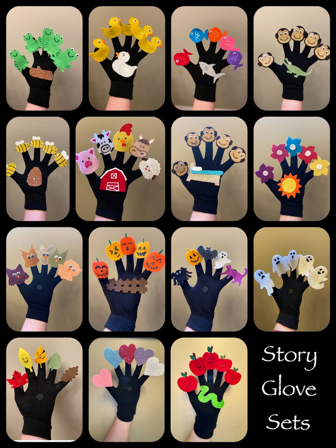 Animal Play Felt Set // Puppet Glove//felt Board Story //circle Time ...