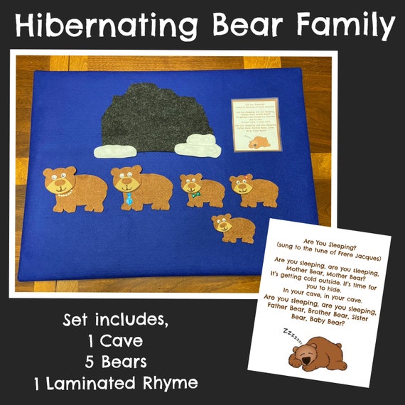 Hibernating Bear Family Felt Set/circle Time/storytime - Etsy