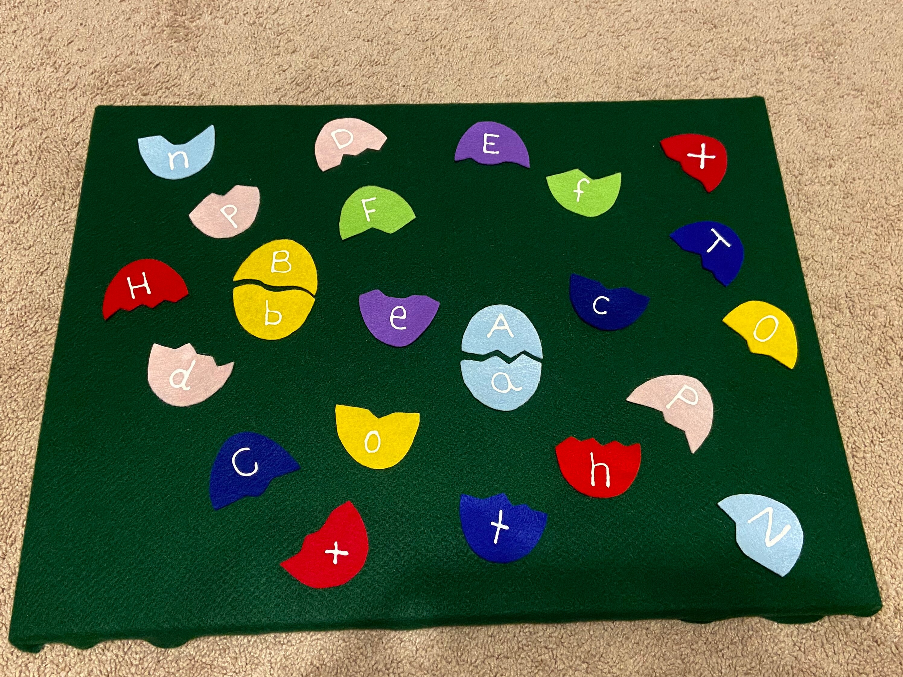 Uppercase and Lowercase Alphabet Egg Match Felt Set | Etsy