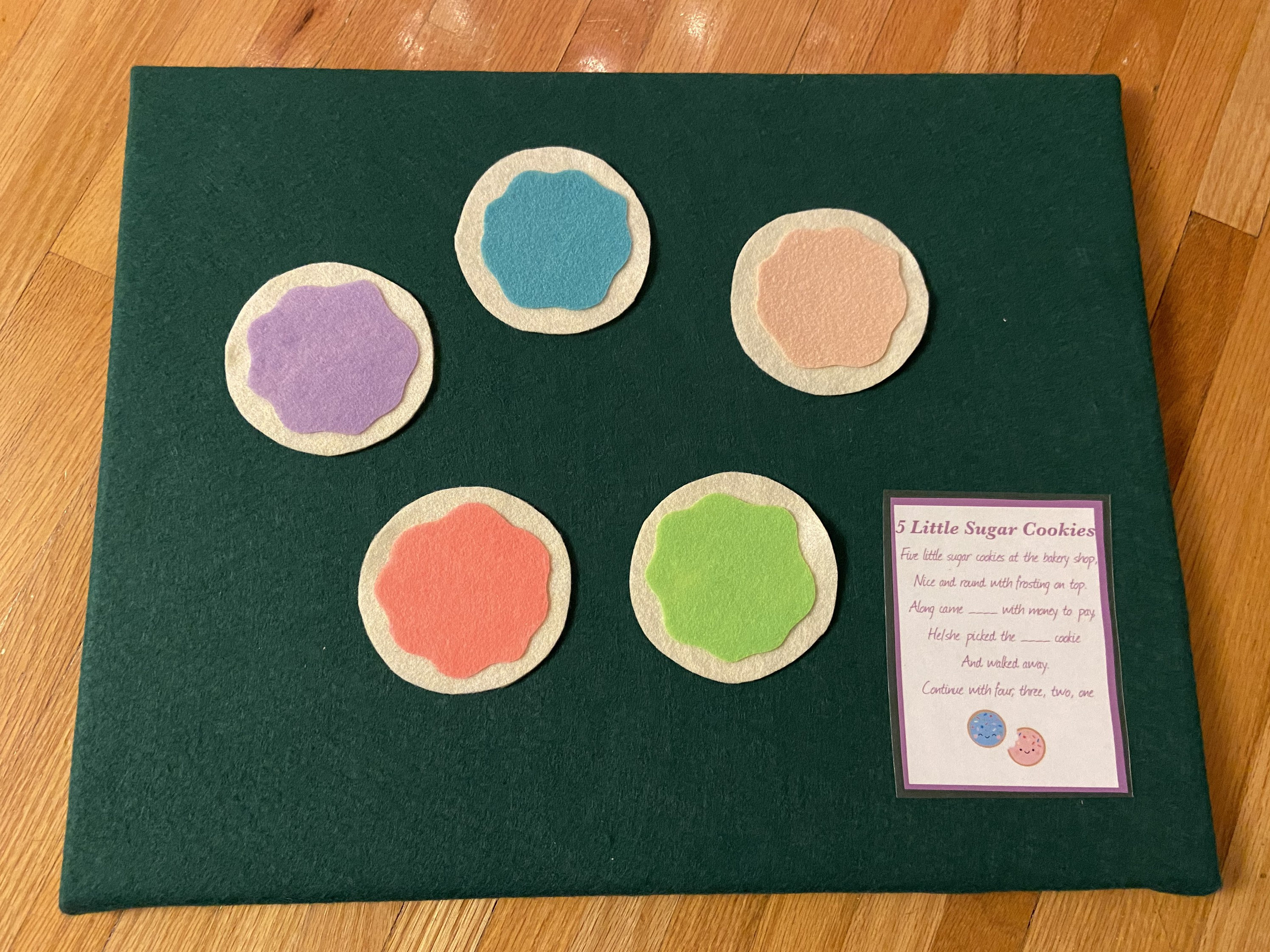 5 Little Sugar Cookies at the Bakery Shop Felt Set//felt Board Story ...