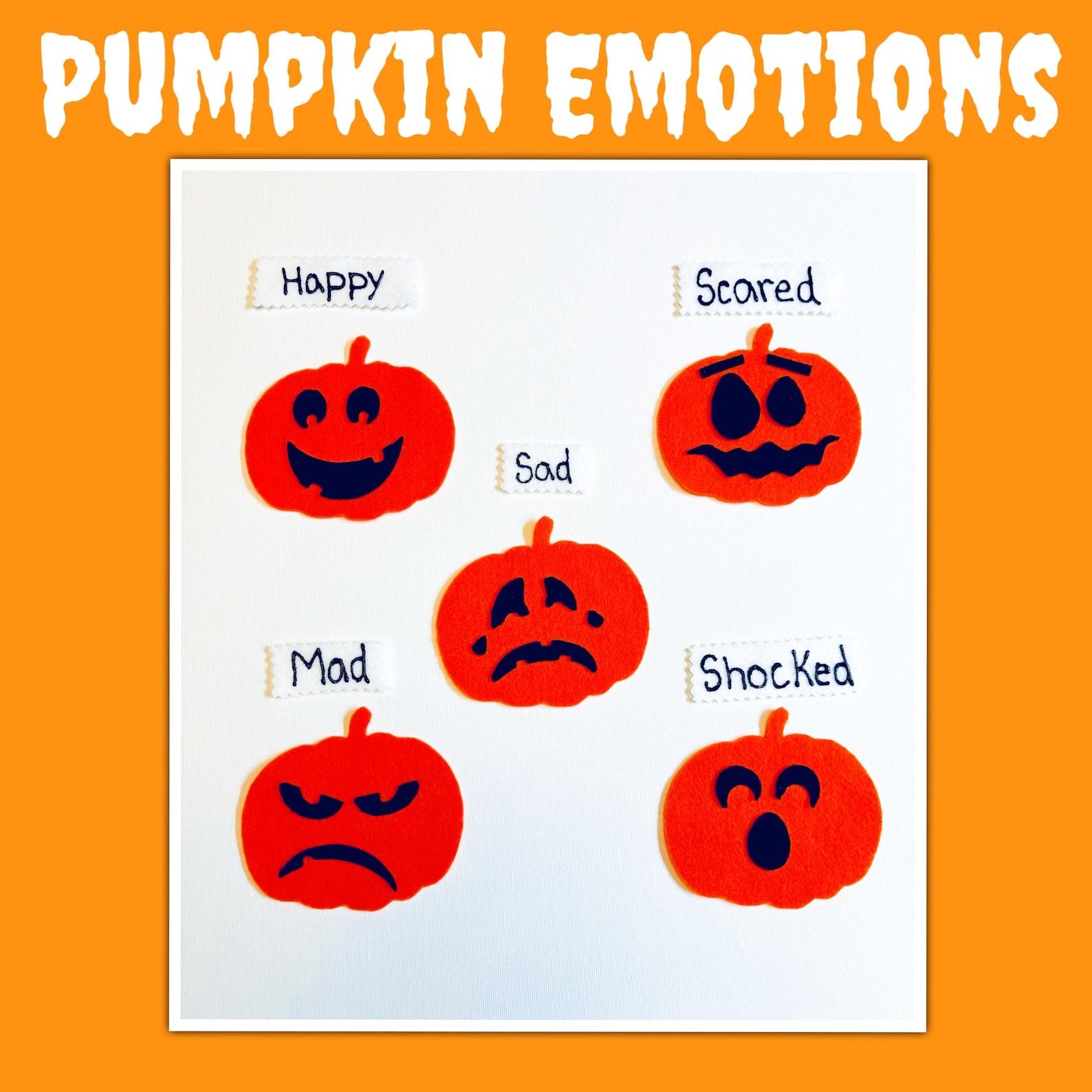 Pumpkin Emotion Felt Set - Etsy