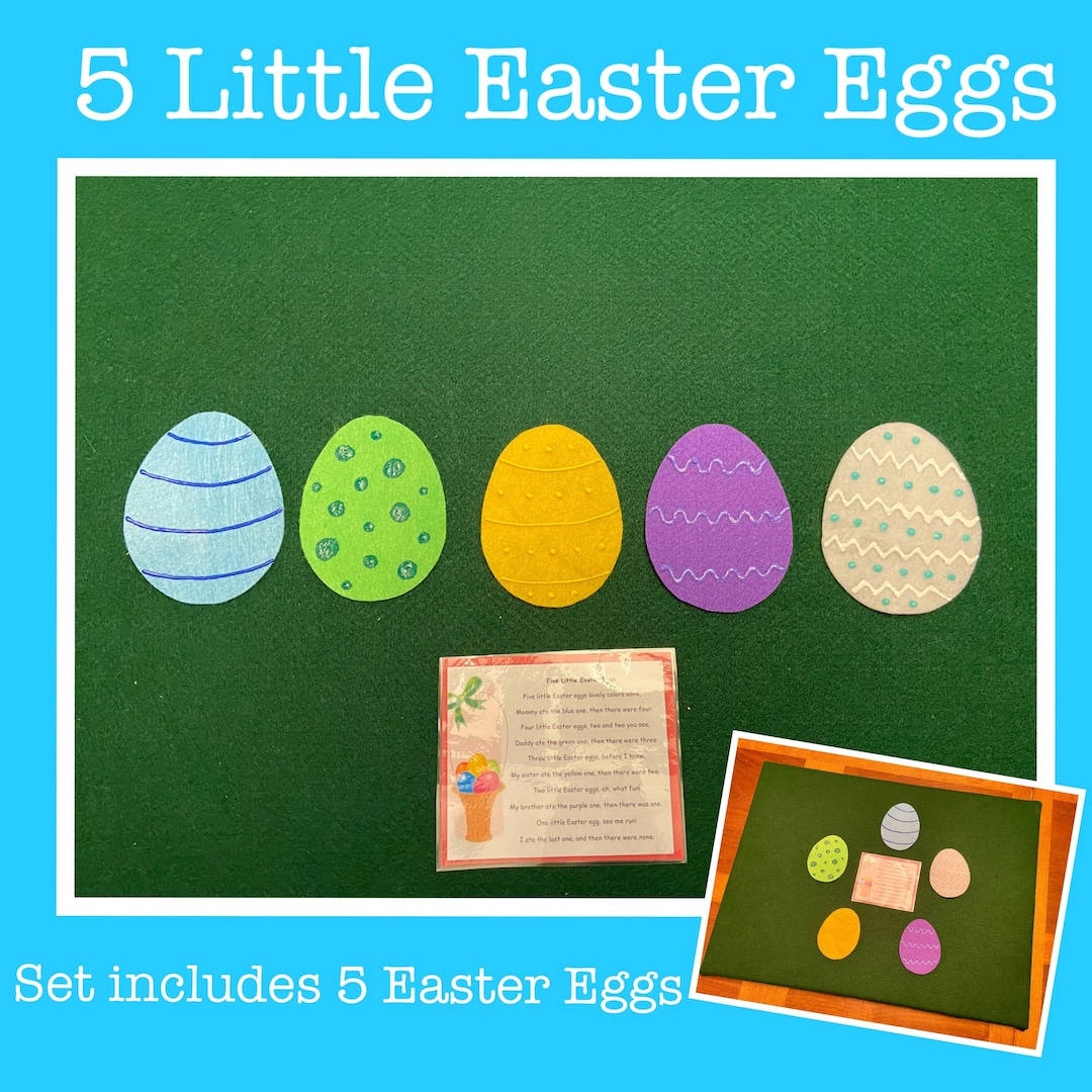 5 Little Easter Eggs Felt Set // Board Story //felt Set // Circle Time ...