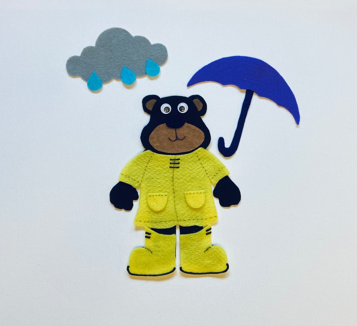 Weather Bear Felt Set// Teacher Resource// Felt Board Story //felt Set ...