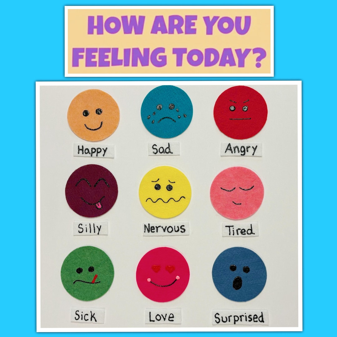 Emotions Felt Set, Flannel Board, Emotions, How Are You Feeling Today ...