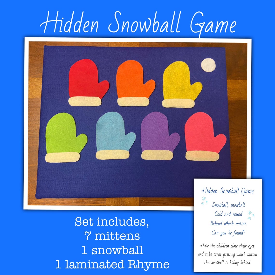 Hidden Snowball Felt Game //felt Board Story //felt Set // Circle Time ...