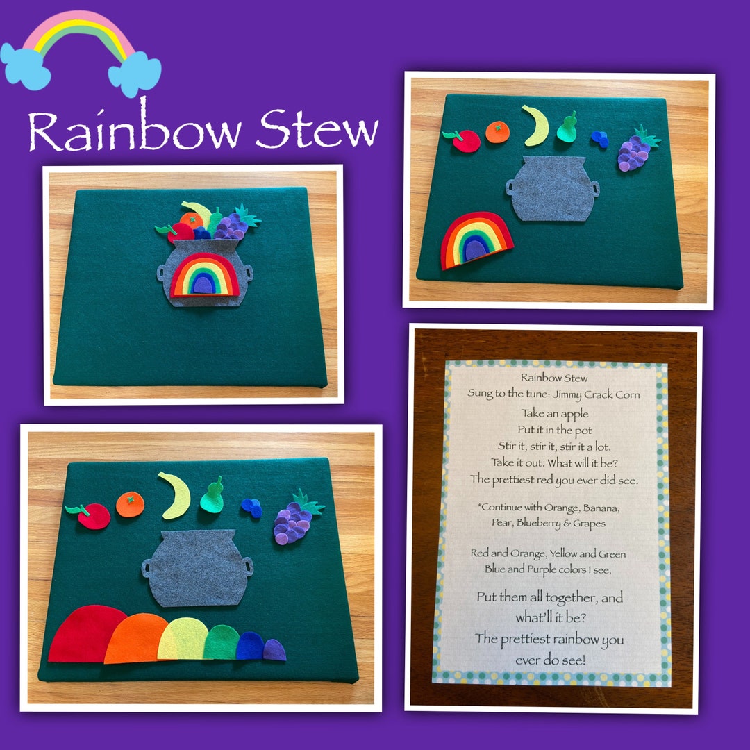 Rainbow Stew Felt Set // Board Story //felt Set // Circle Time ...