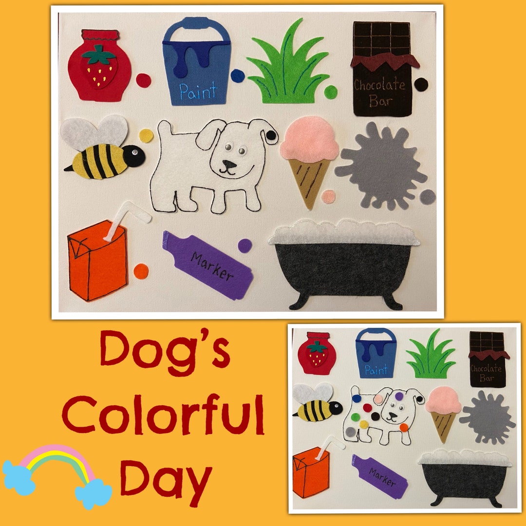 Dog’s Colorful Day //felt Board Story //felt Set // Circle Time ...