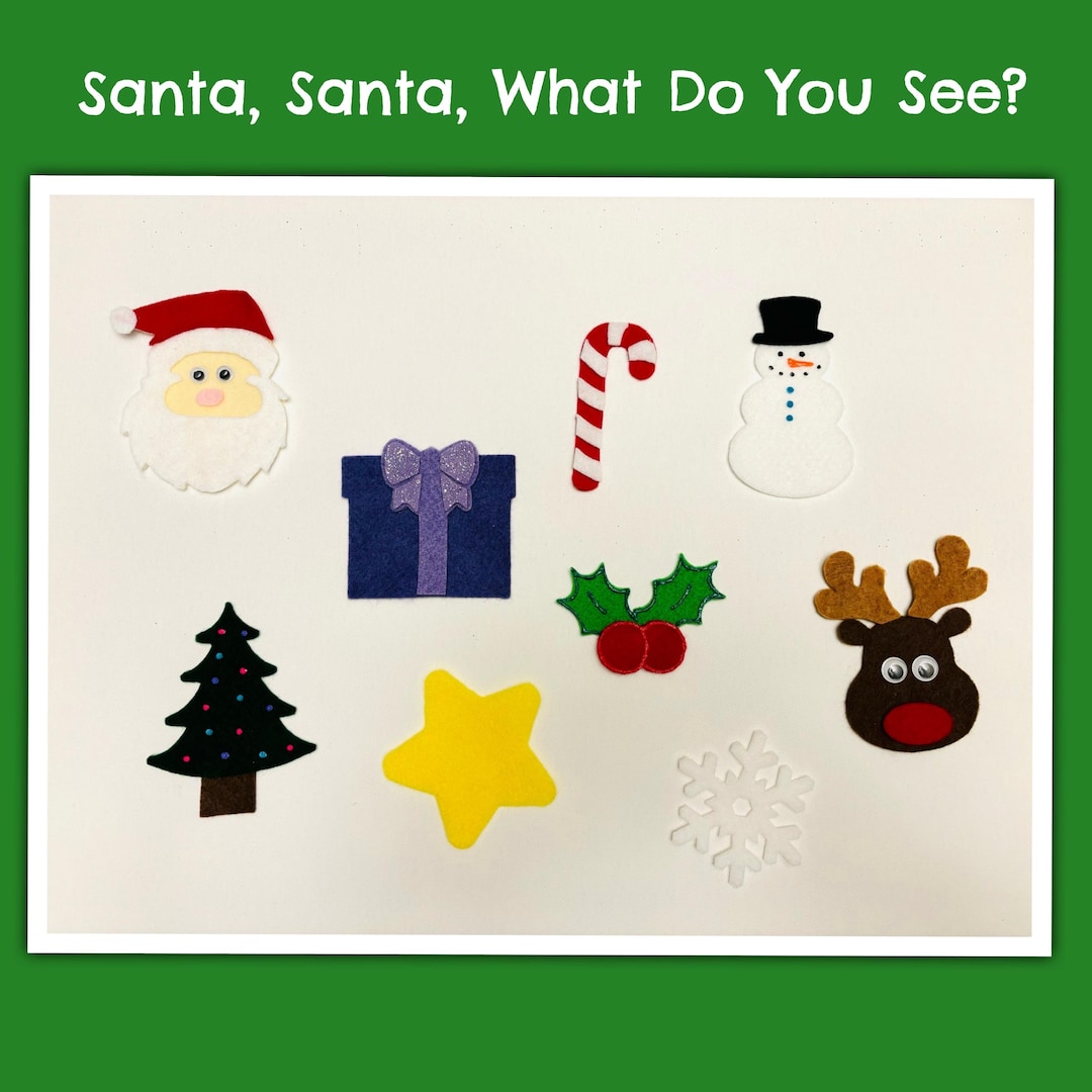 Christmas Storytime Felt Set- Santa, Santa, What Do You See? //felt ...
