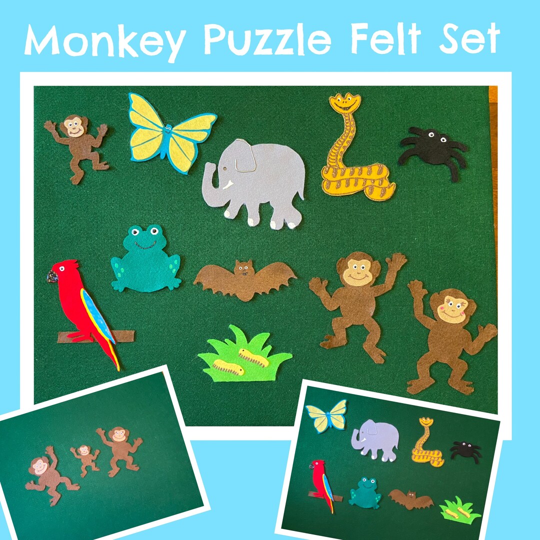 Monkey Puzzle Felt Story //felt Board Story //felt Set // Circle Time ...